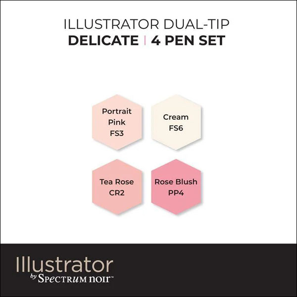 Spectrum Noir - Illustrator Dual-Tip Brush Markers - Delicate (4PC) - £5.99