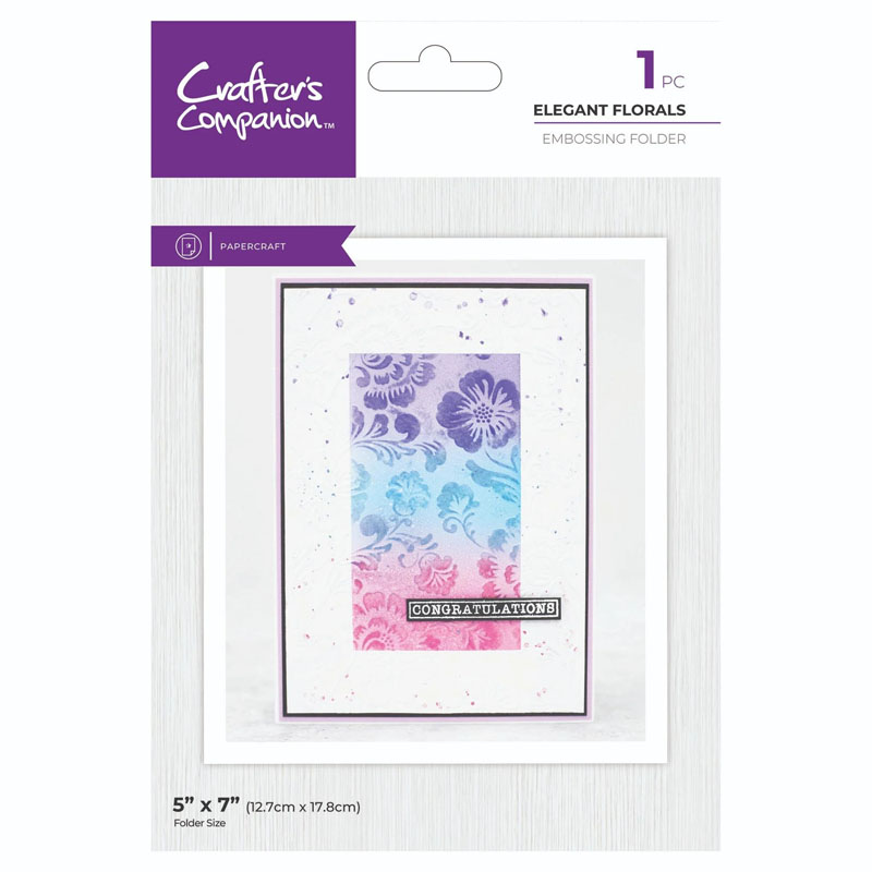 Crafters Companion Embossing Folder 5x7 - Elegant Florals - £3.99