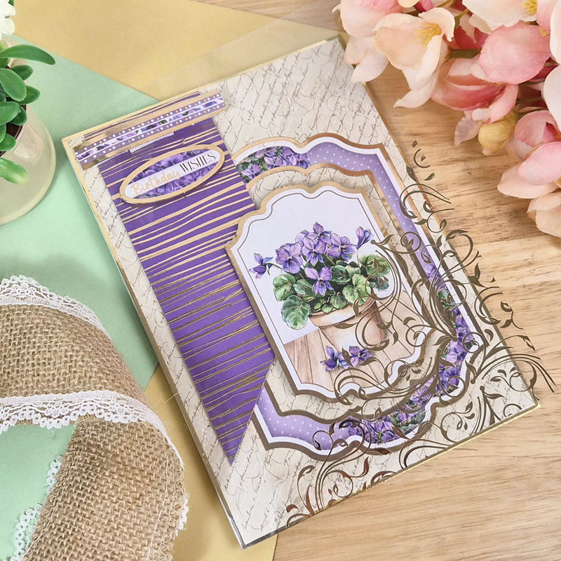 Die Cut Card Topper Sheet - A Year Of Flowers, February Violet - £1.70