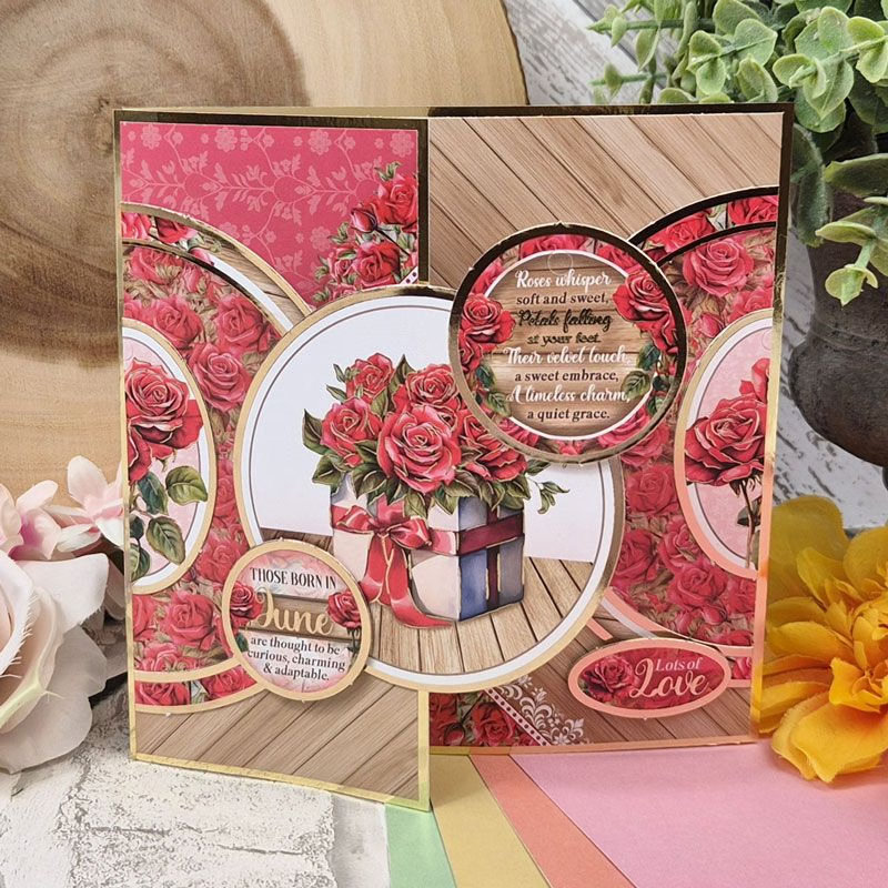 Die Cut Card Topper Sheet - A Year Of Flowers, June Rose - £1.70