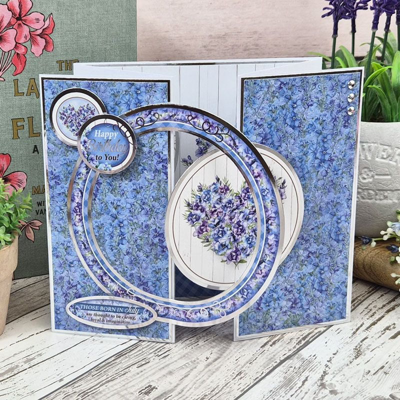 Die Cut Card Topper Sheet - A Year Of Flowers, July Larkspur - £1.70