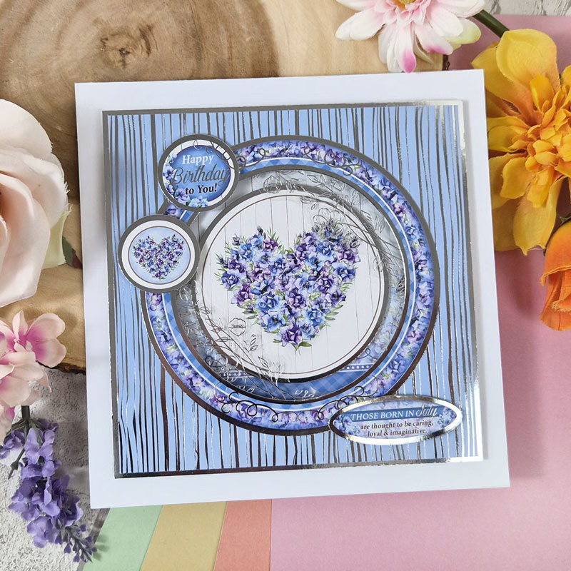 Die Cut Card Topper Sheet - A Year Of Flowers, July Larkspur - £1.70