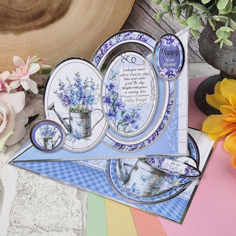 Die Cut Card Topper Sheet - A Year Of Flowers, July Larkspur - £1.70