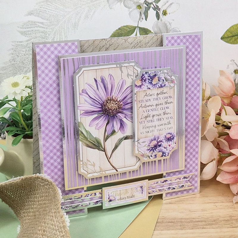 Die Cut Card Topper Sheet - A Year Of Flowers, September Aster - £1.70