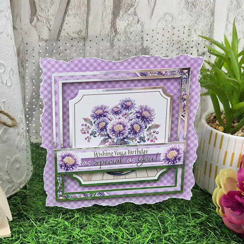 Die Cut Card Topper Sheet - A Year Of Flowers, September Aster - £1.70