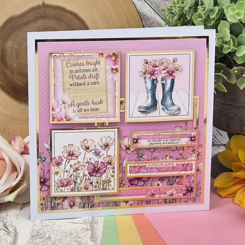 Die Cut Card Topper Sheet - A Year Of Flowers, October Cosmos - £1.70