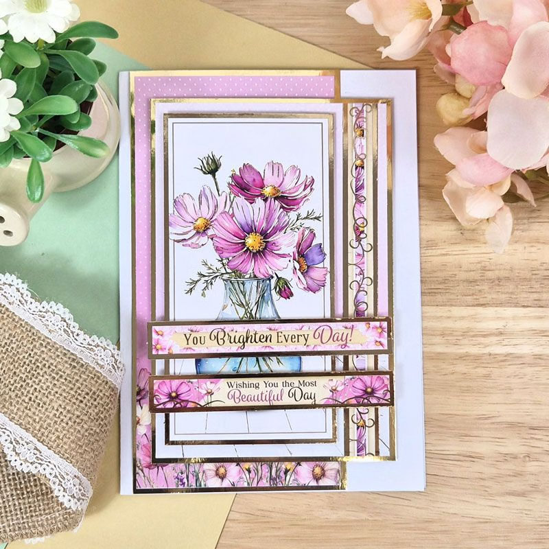 Die Cut Card Topper Sheet - A Year Of Flowers, October Cosmos - £1.70