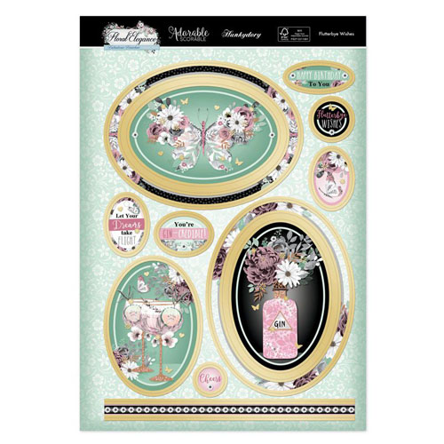 Die Cut Topper Set - Floral Elegance, Flutterbye Wishes - £2.79
