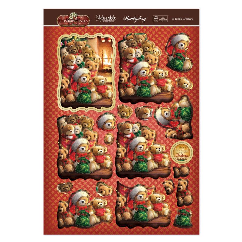 Die Cut Topper Set - Christmas Classics, A Bundle Of Bears - £3.19